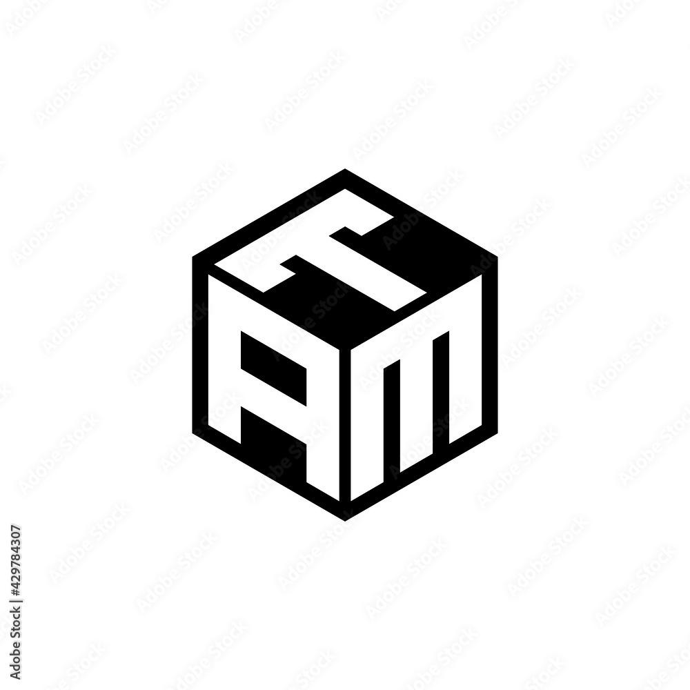 AMT letter logo design with white background in illustrator, cube logo ...