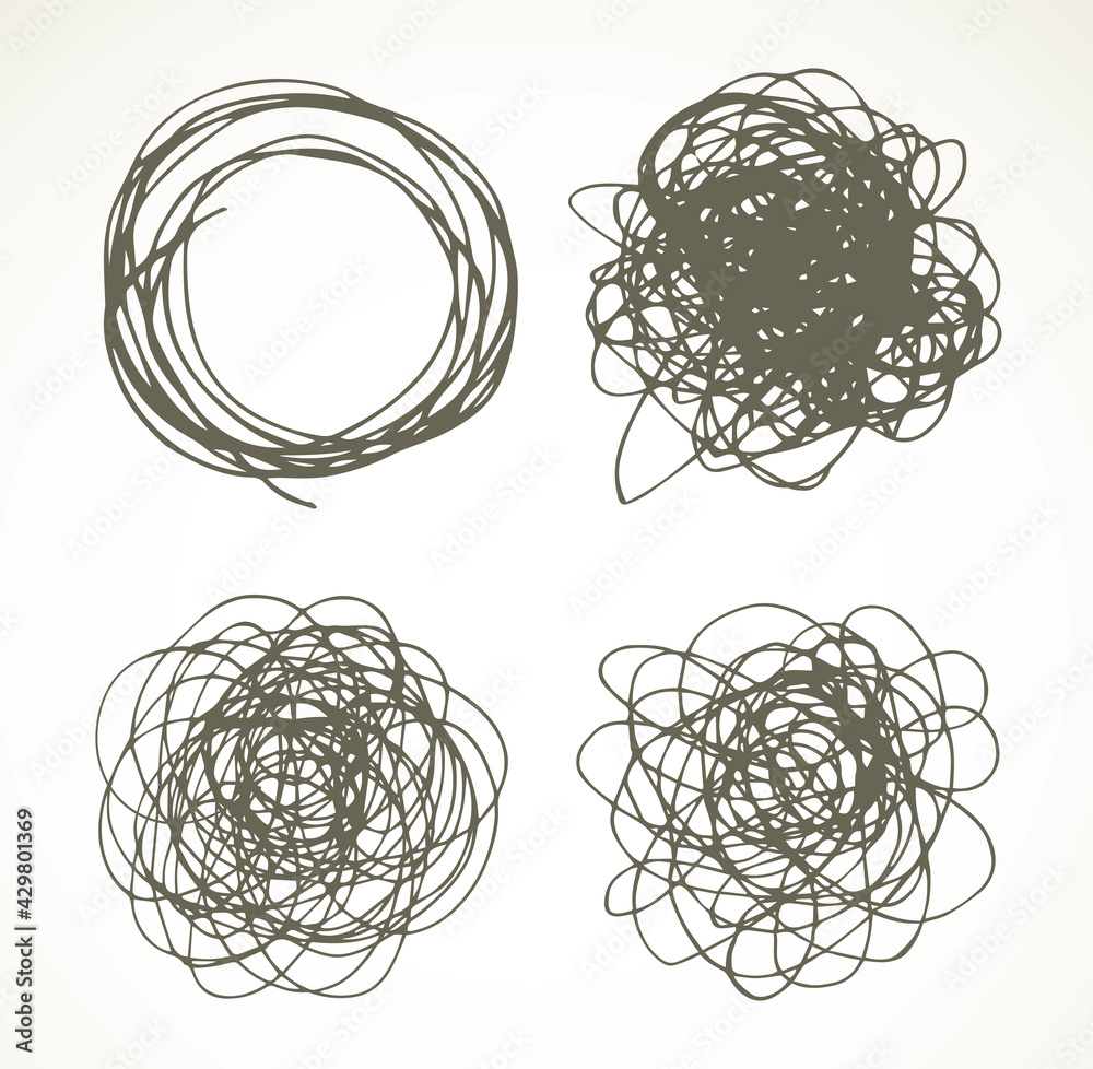 Vetor de Unravel the tangled tangle. Vector drawing do Stock | Adobe Stock