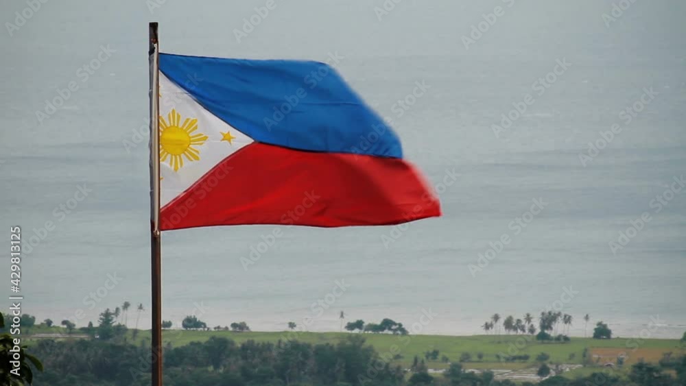 Philippines National flag flying in the wind, Philippines Stock Video ...