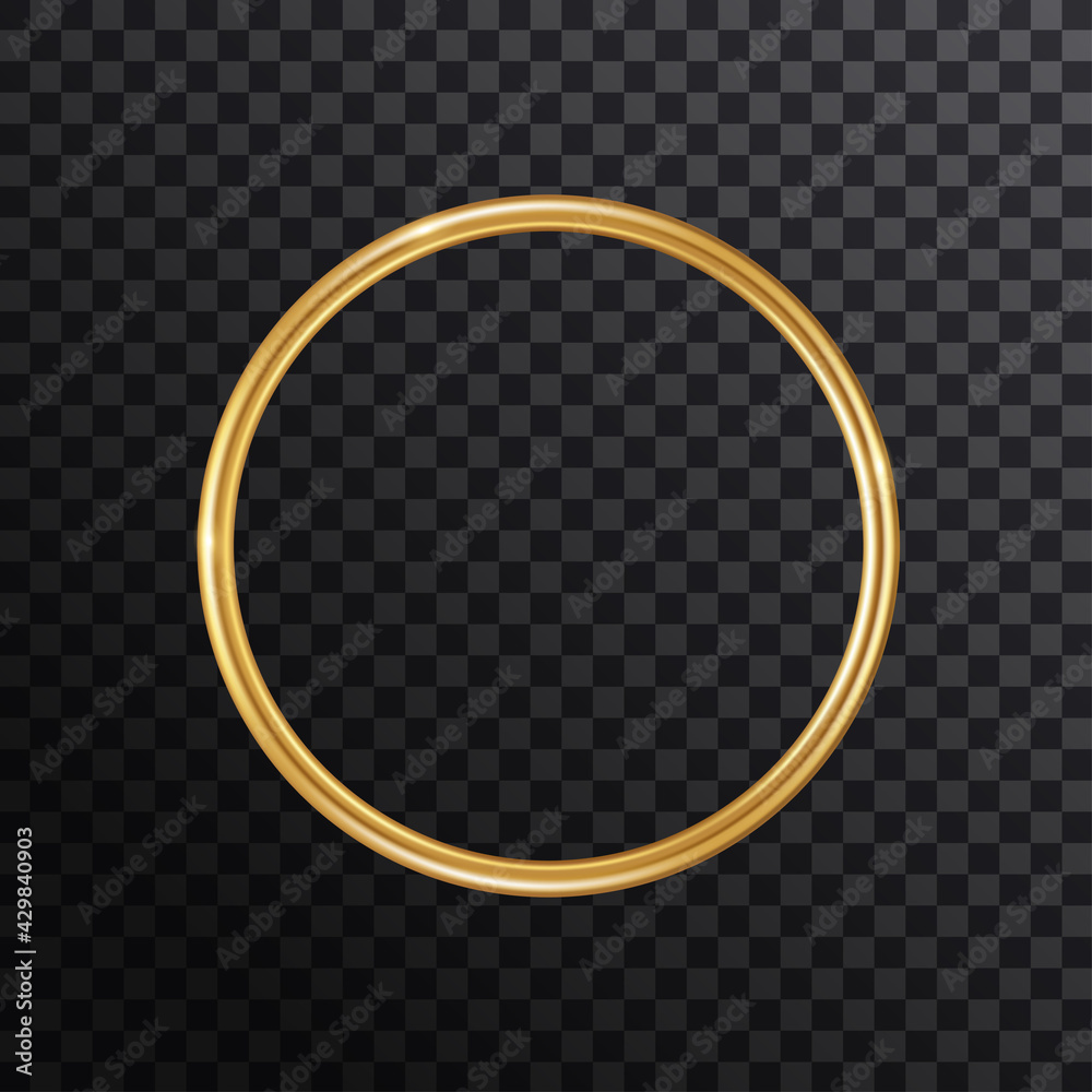 Golden circle frame isolated on transparent background. Vector ...
