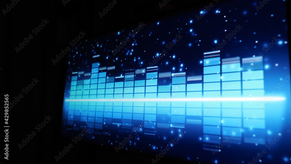 Music Equalizer bar. Audio waveform equalizer on screen black ...