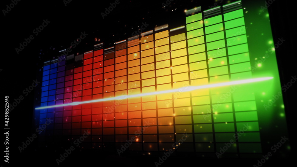 Music Equalizer bar. Audio waveform equalizer on screen black ...