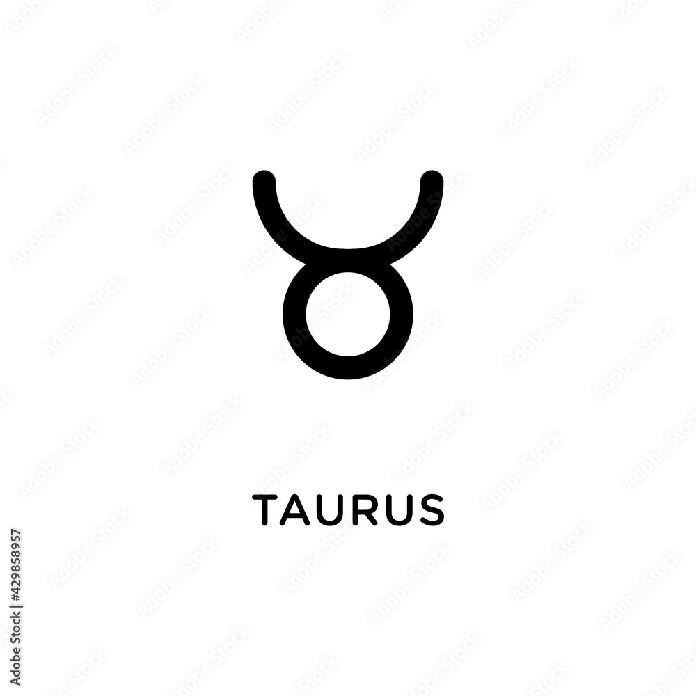 Hand drawn taurus zodiac illustration. Simple line taurus zodiac icon ...