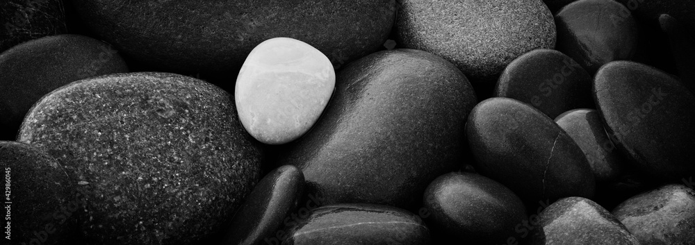 Dark black abstract smooth round pebbles texture background Stock Photo ...