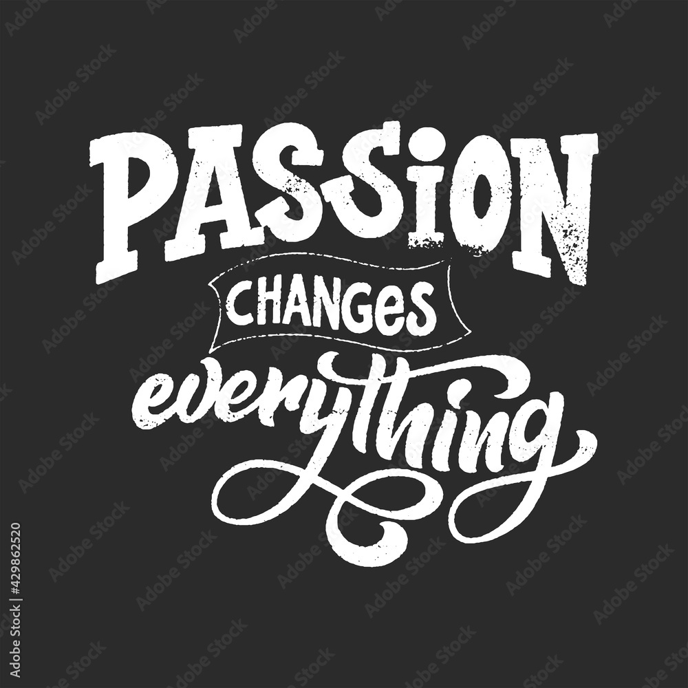 Hand lettering typography poster on blackboard background with chalk ...