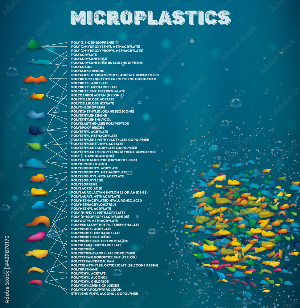 Vector illustration of a pile of small plastic particles with a full ...