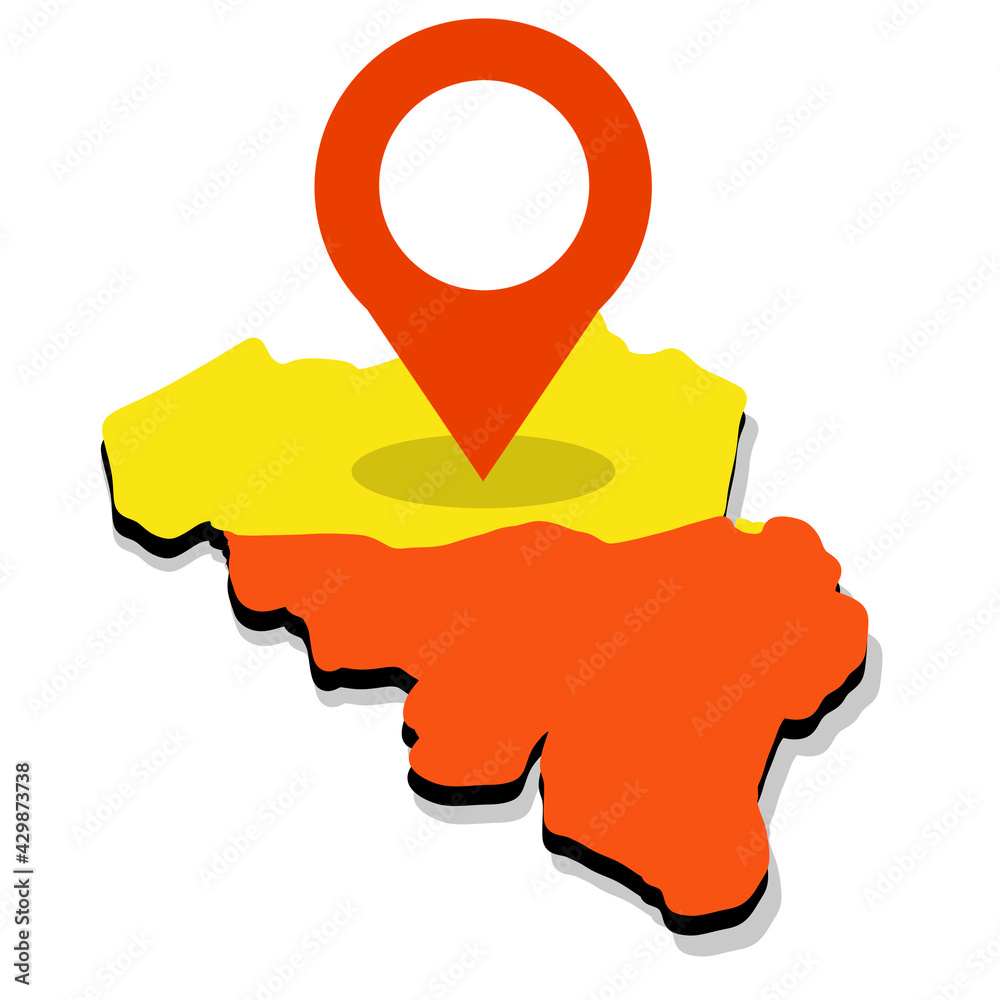Map of Wallonia and Flanders. State national symbol. Area and flag of ...