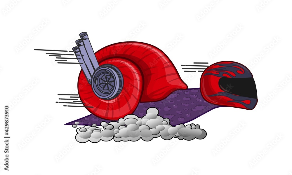 A fast moving snail with a shell-on turbine and tailpipes. The concept ...