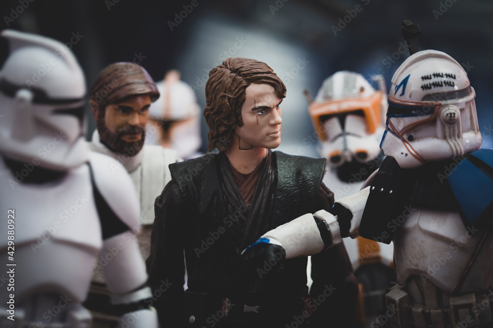 NEW YORK USA, APRIL 25 2021: scene from Star Wars The Clone Wars ...