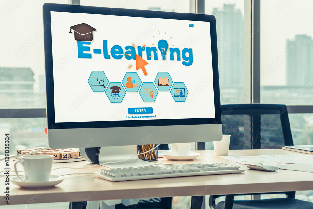 E-learning and Online Education for Student and University Concept ...