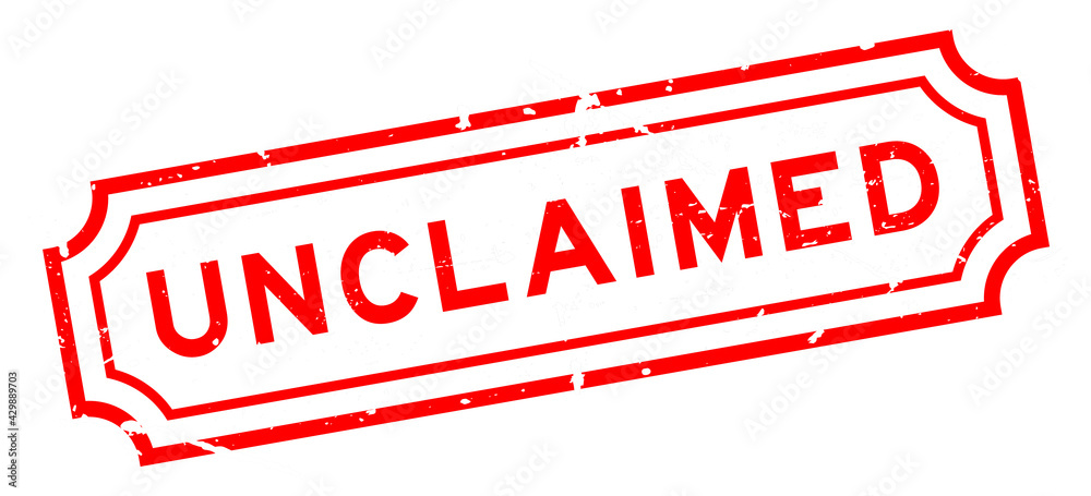 Grunge red unclaimed word rubber seal stamp on white background Stock ...