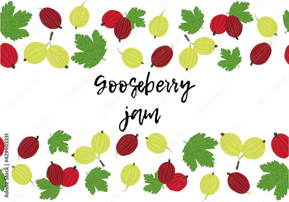 seamless border frame background cranberry jam. Vector illustration ...