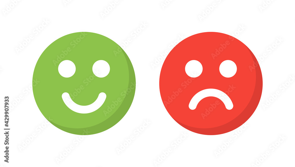 Happy and unhappy emoticon symbol. Stock Vector | Adobe Stock