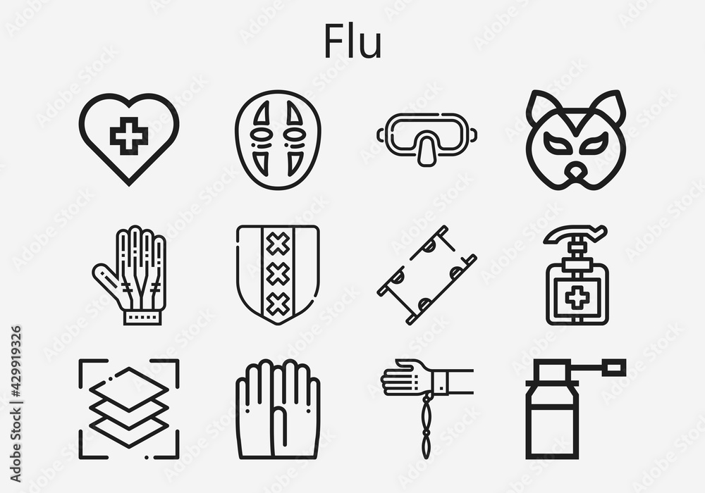 Premium set of flu [S] icons. Simple flu icon pack. Stroke vector ...