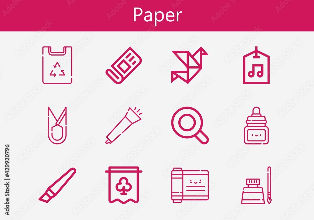 Premium set of paper line icons. Simple paper icon pack. Stroke vector ...