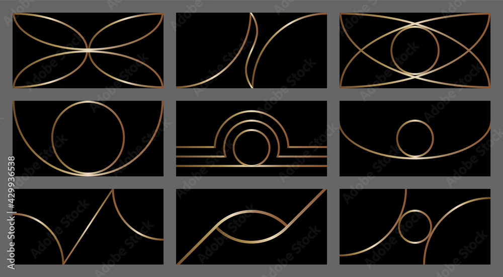 Abstract business card, banner, badge vector design templates, gold ...