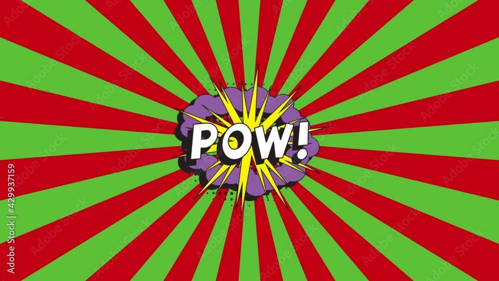 'POW!' in retro comics speech bubble with halftone dotted shadow on an ...