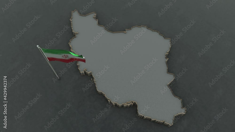 3D animation of the map of iran Stock Video | Adobe Stock