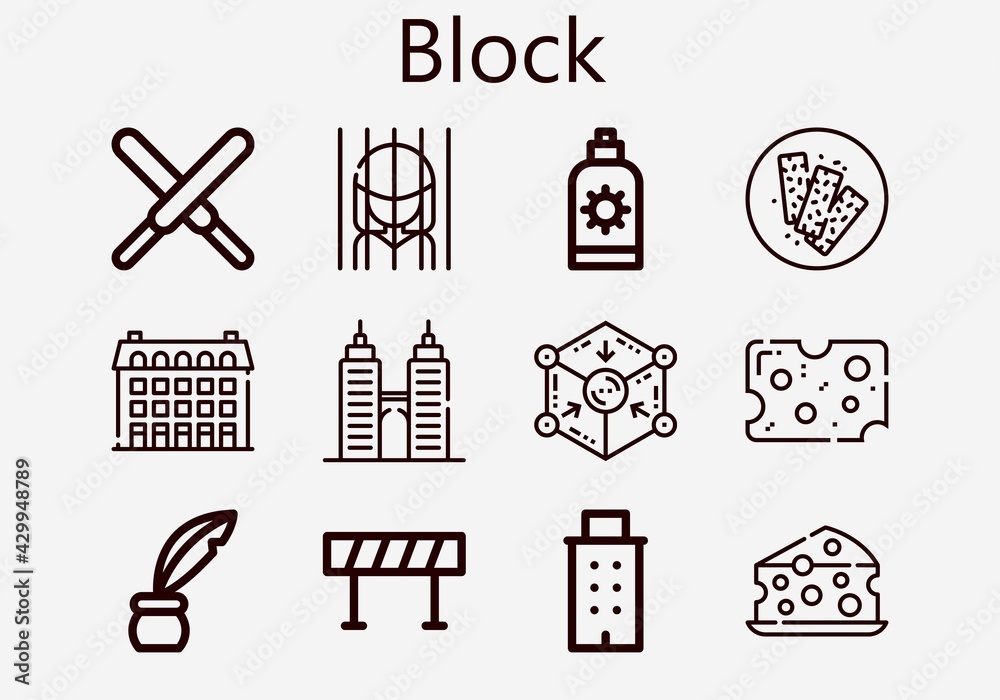 Premium set of block [S] icons. Simple block icon pack. Stroke vector ...