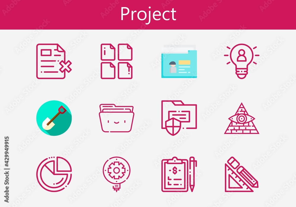 Premium set of project line icons. Simple project icon pack. Stroke ...