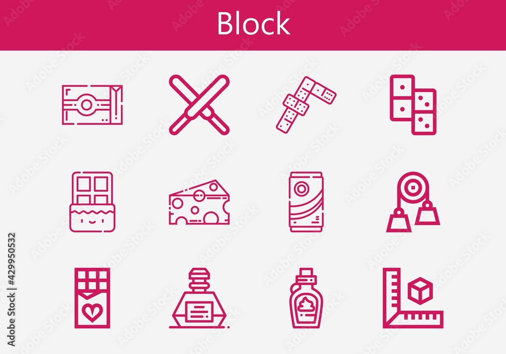 Premium set of block line icons. Simple block icon pack. Stroke vector ...