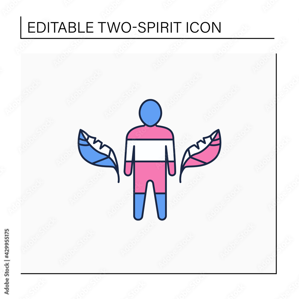 Two spirit line icon. Gender variant individuals in their communities ...