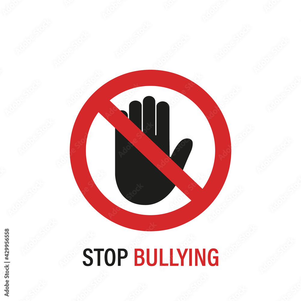 Stop Bullying Sign. Stop Bullying and Child Abuse in the School. Verbal ...