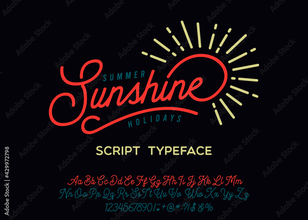 Summer Story. Hand made script font. Vacation summer time. Waikiki ...