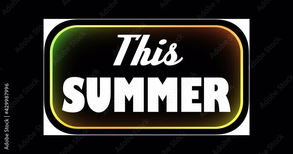 Modern smooth sign with the text THIS SUMMER on transparent background ...