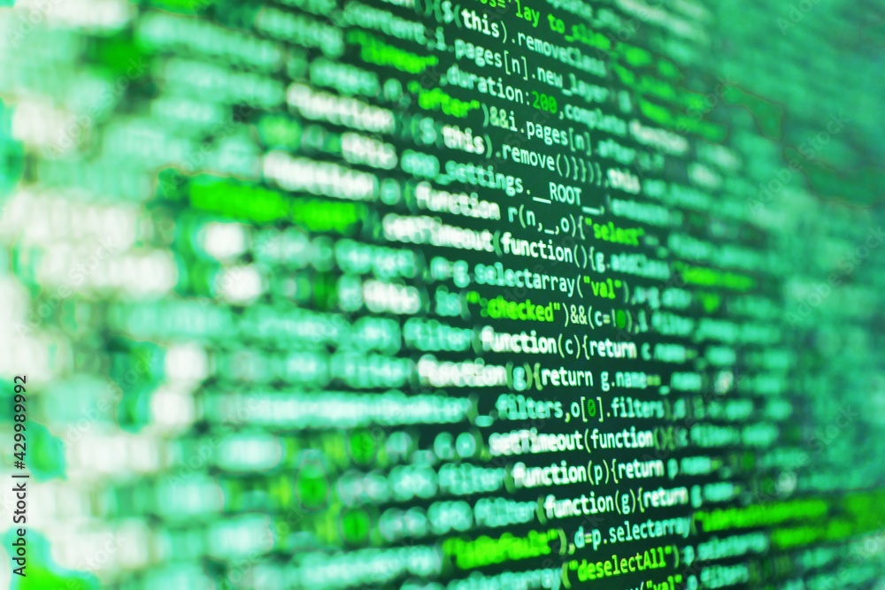 Developer working on websites codes in office. Css3 code on a colorful ...