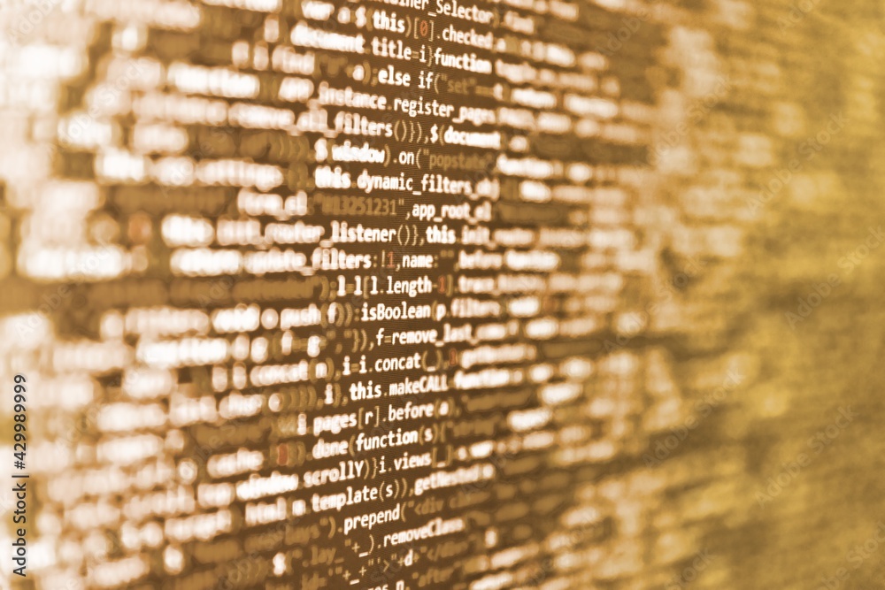 Modern Tech Website Development Web Developer Html Code With Css On Screen Matrix Byte Of