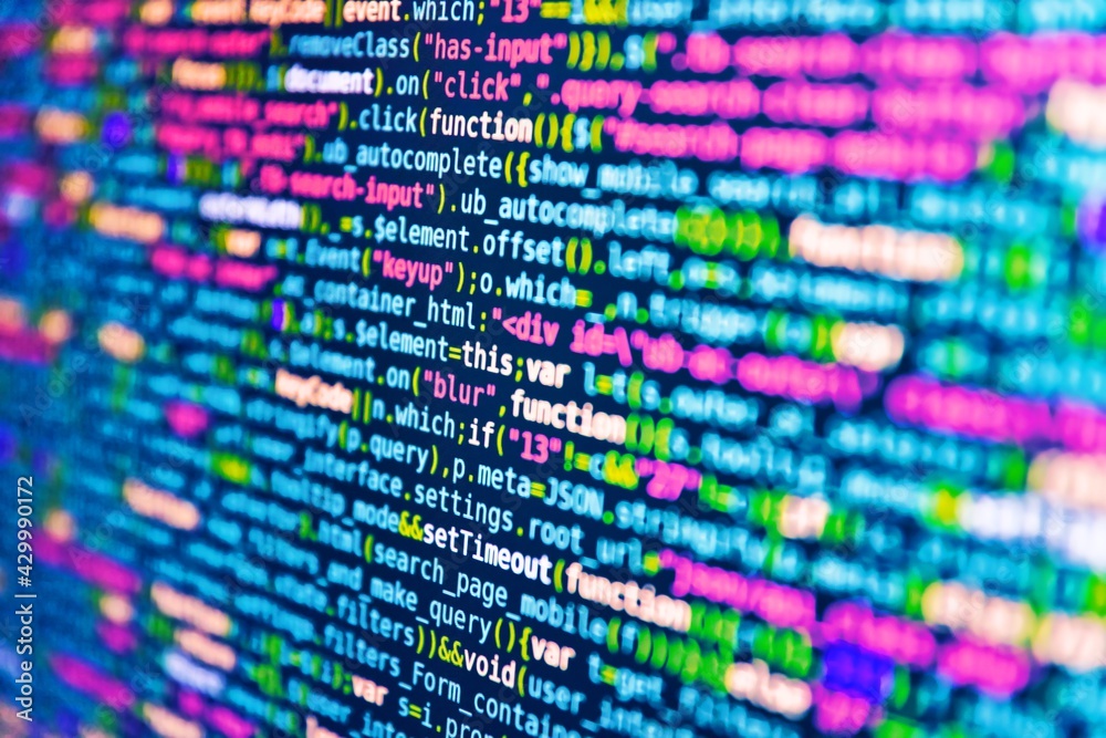 Javascript Functions Variables Objects Programming Code Abstract Technology Background Of