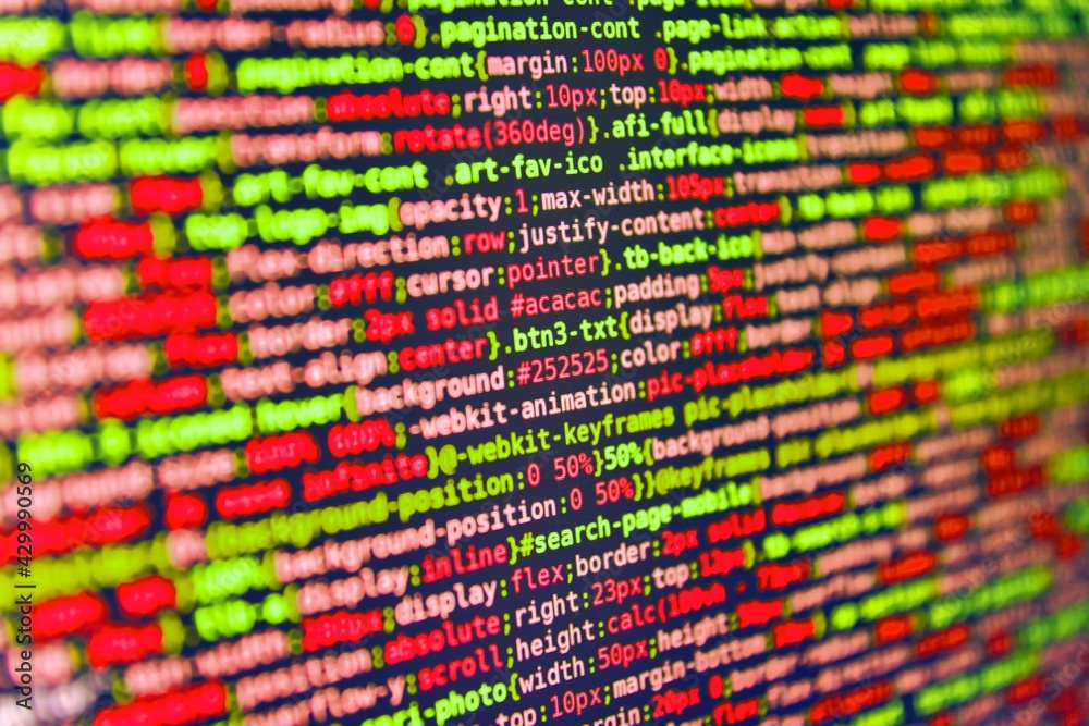 Monitor Closeup Of Function Source Code Css3 Code On A Colorful Background Tensorflow Ai
