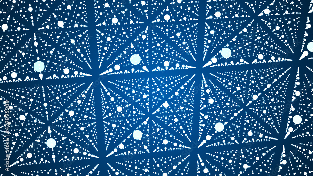 Infinity illusion background with dots. Glowing particles on a ...