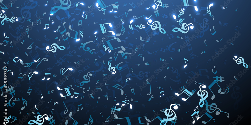 Music note symbols vector background. Sound Stock Vector | Adobe Stock