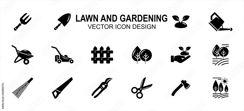 Simple Set of lawn and gardening maintenance Related Vector icon user ...