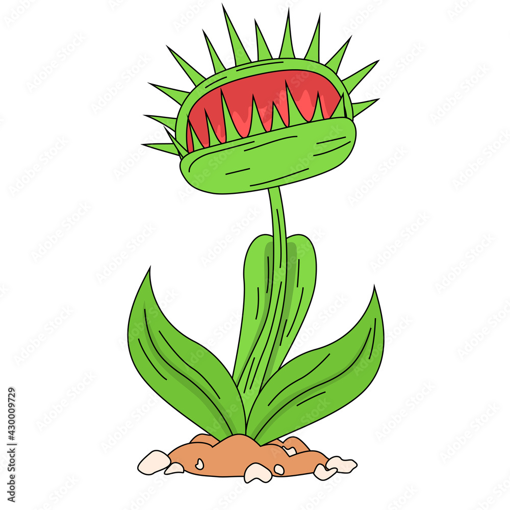 Cartoon Venus Flytrap Clipart Stock Vector | Adobe Stock