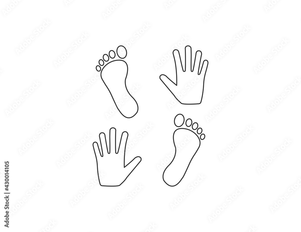Human hand foot icon, print. Vector illustration. Stock Vector | Adobe ...