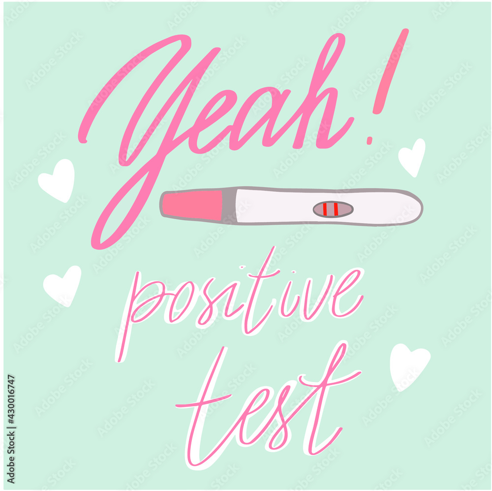 Yeah i am pregnant hand drawn illustration with lettering pregnancy ...