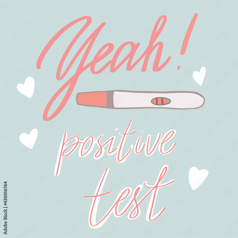 Yeah i am pregnant hand drawn illustration with lettering pregnancy ...