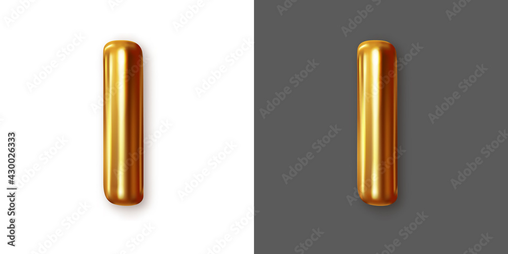 Metallic gold alphabet letter symbol - I. Vector Stock Vector | Adobe Stock