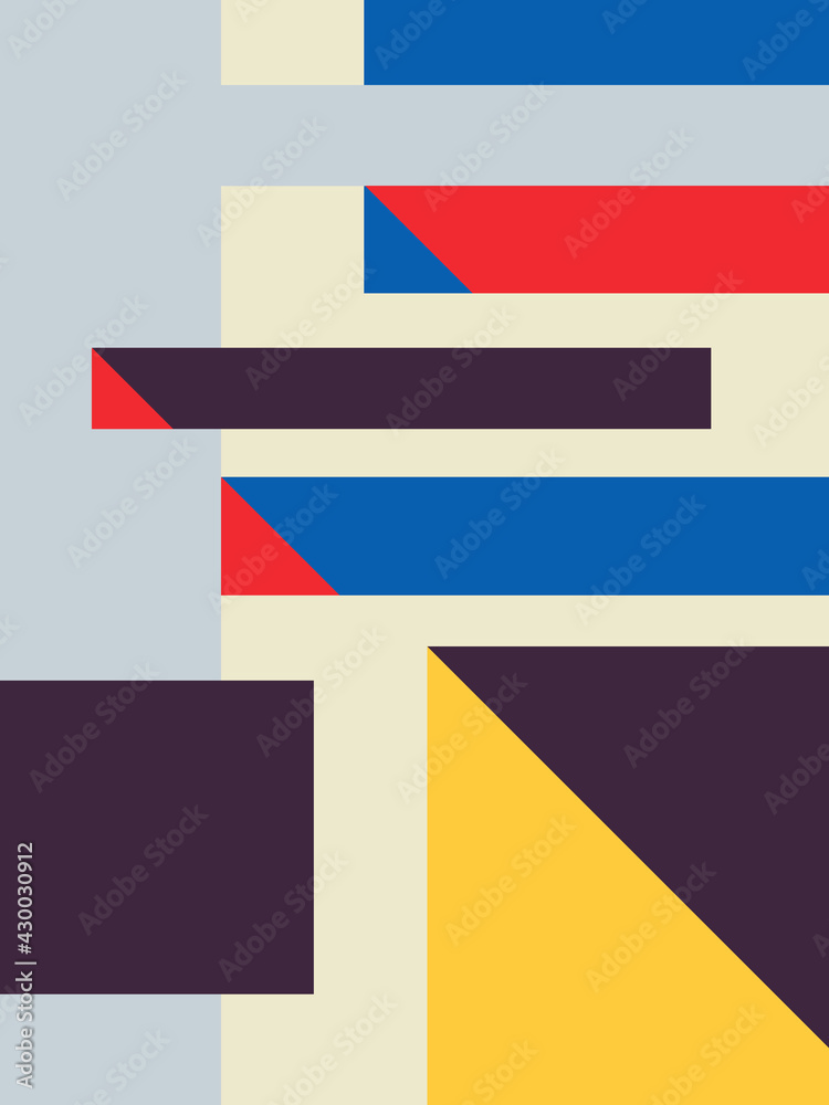 Vertical Modern Poster, Artwork inspired postmodern painting in the ...