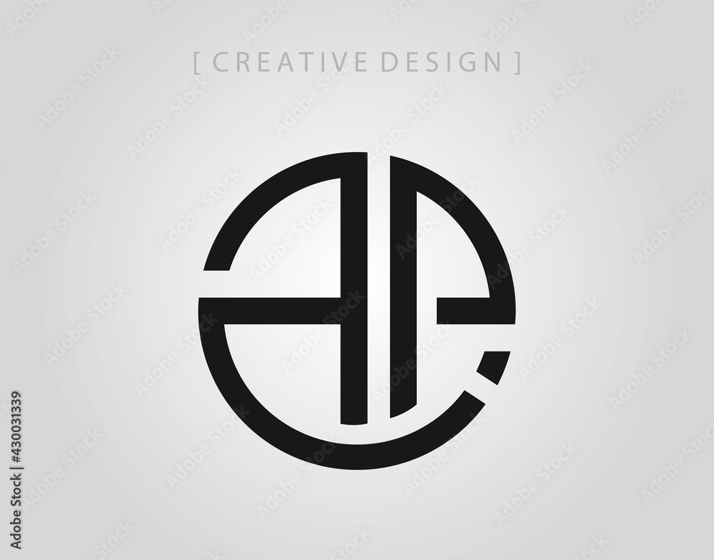 Abstract circle letter A, P, AP logo icon design template. Initial AP ...