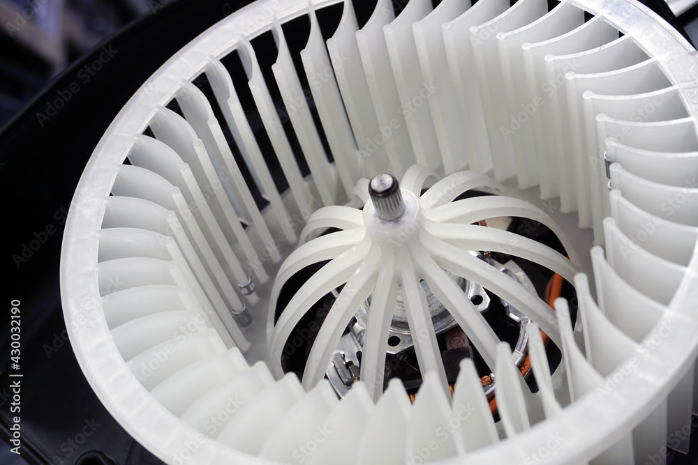 Impeller for the heater of the interior of a modern car. Stock Photo ...