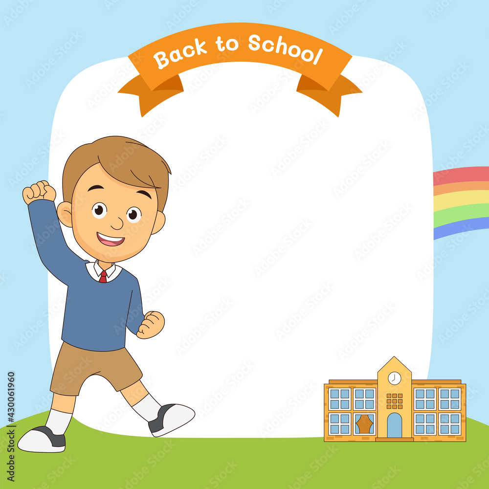 Cartoon Children Back To School Background Stock Vector Adobe Stock