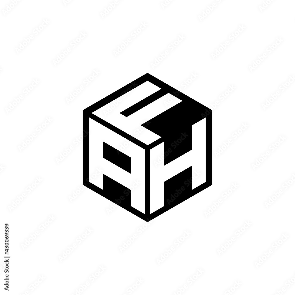 AHF letter logo design with white background in illustrator, cube logo ...
