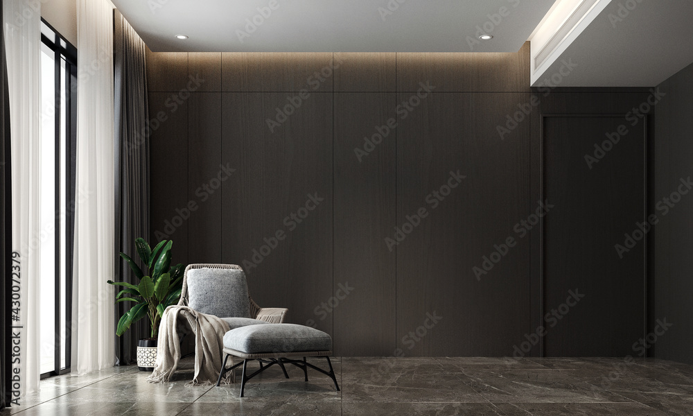 Modern cozy living room and empty wall texture background interior ...