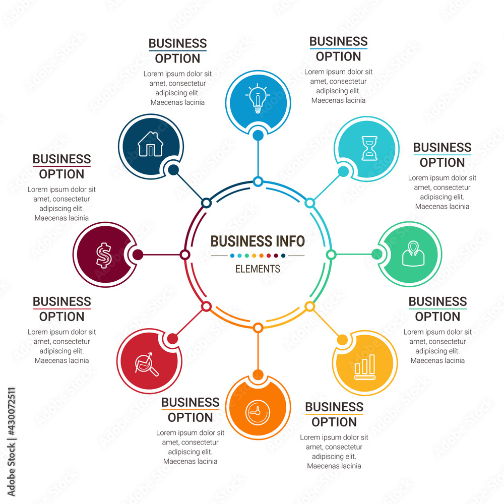 Infographic elements data visualization vector design template. Process ...