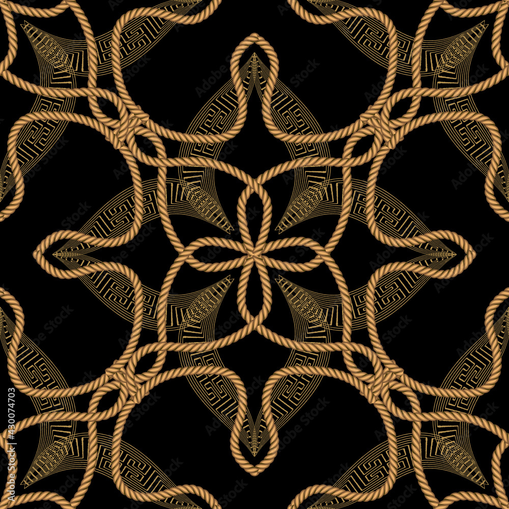 Ropes seamless pattern. Modern ornamental vector greek background ...