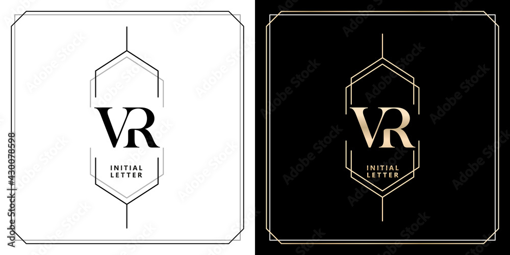 VR initial letter and graphic name, V and R Monogram, for Wedding ...